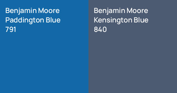 Benjamin Moore Paddington Blue vs. Benjamin Moore Kensington Blue ...