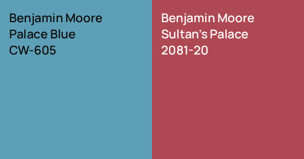Benjamin Moore Palace Blue vs. Benjamin Moore Sultan's Palace comparison