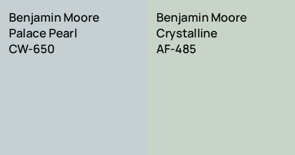 Benjamin Moore Palace Pearl vs. Benjamin Moore Crystalline comparison