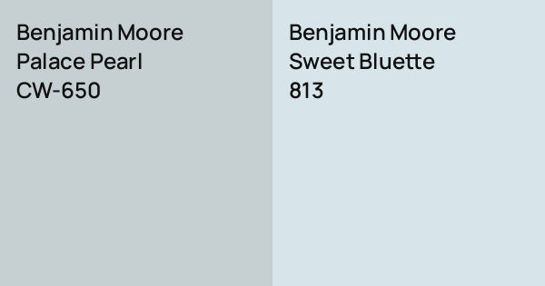 Benjamin Moore Palace Pearl vs. Benjamin Moore Sweet Bluette comparison