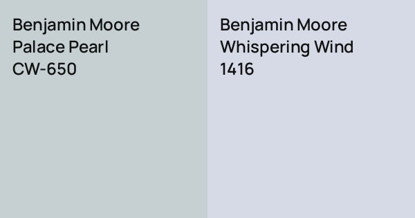 Benjamin Moore Palace Pearl vs. Benjamin Moore Whispering Wind comparison