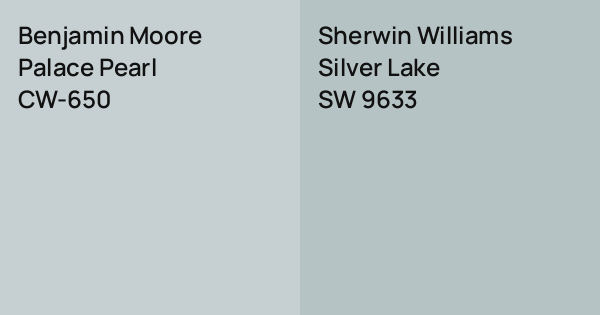 Benjamin Moore Palace Pearl vs. Sherwin Williams Silver Lake comparison