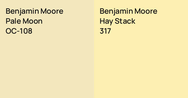 Benjamin Moore Pale Moon vs. Benjamin Moore Hay Stack comparison