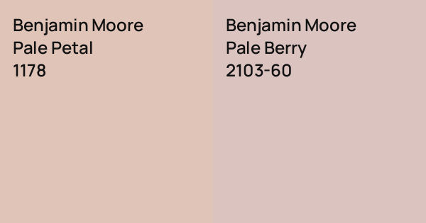 Benjamin Moore Pale Petal vs. Benjamin Moore Pale Berry comparison