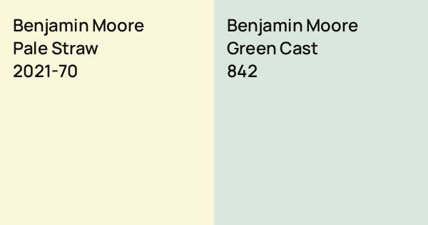 Benjamin Moore Pale Straw vs. Benjamin Moore Green Cast comparison