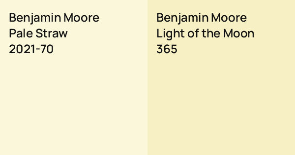 Benjamin Moore Pale Straw vs. Benjamin Moore Light of the Moon comparison