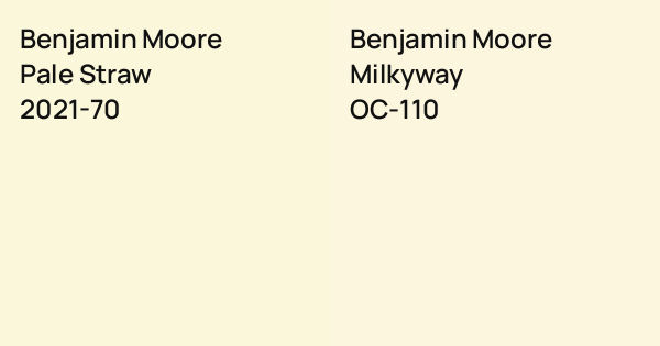 Benjamin Moore Pale Straw vs. Benjamin Moore Milkyway comparison