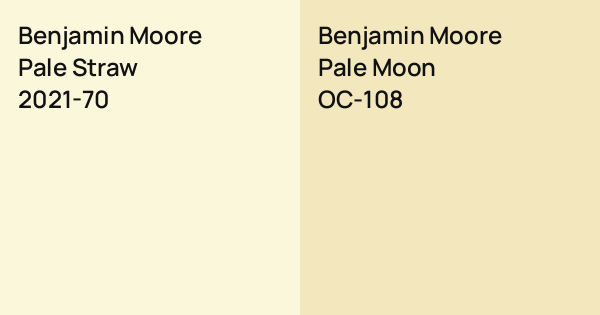 Benjamin Moore Pale Straw vs. Benjamin Moore Pale Moon comparison