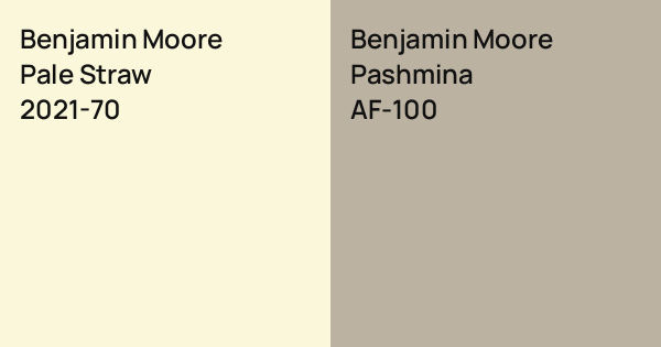 Benjamin Moore Pale Straw vs. Benjamin Moore Pashmina comparison