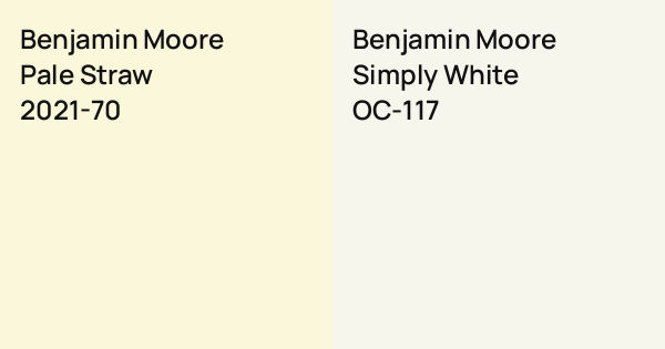 Benjamin Moore Pale Straw vs. Benjamin Moore Simply White comparison