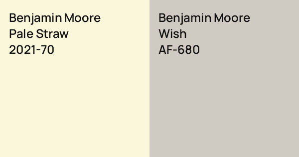 Benjamin Moore Pale Straw vs. Benjamin Moore Wish comparison