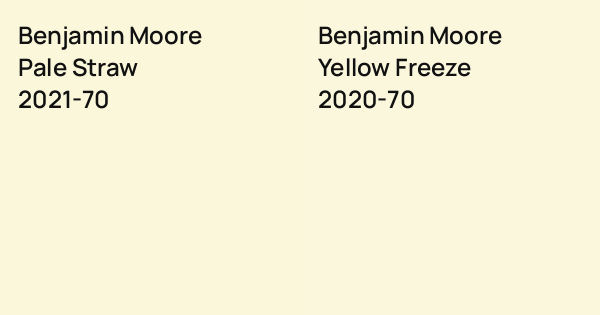 Benjamin Moore Pale Straw vs. Benjamin Moore Yellow Freeze comparison