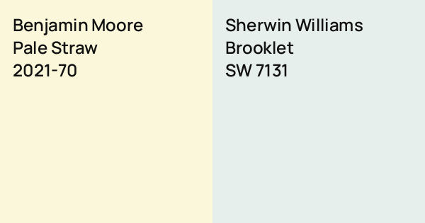 Benjamin Moore Pale Straw vs. Sherwin Williams Brooklet comparison