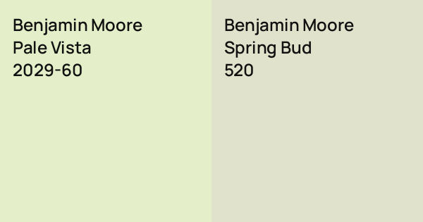 Benjamin Moore Pale Vista vs. Benjamin Moore Spring Bud comparison