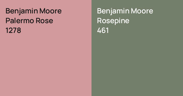 Benjamin Moore Palermo Rose vs. Benjamin Moore Rosepine comparison