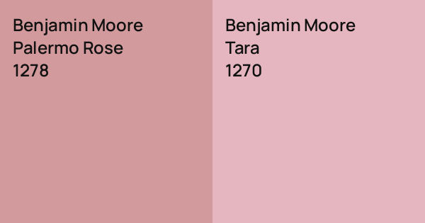 Benjamin Moore Palermo Rose vs. Benjamin Moore Tara comparison