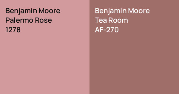 Benjamin Moore Palermo Rose vs. Benjamin Moore Tea Room comparison