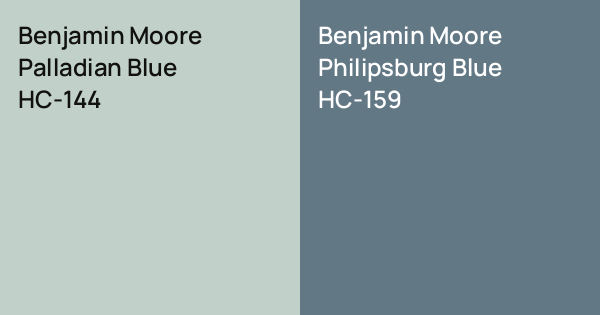 Benjamin Moore Palladian Blue vs. Benjamin Moore Philipsburg Blue ...