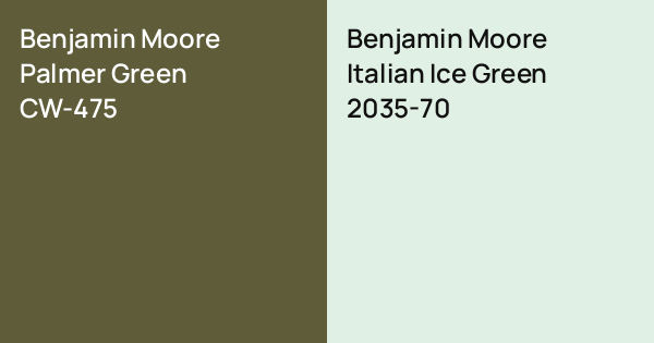 Benjamin Moore Palmer Green vs. Benjamin Moore Italian Ice Green comparison