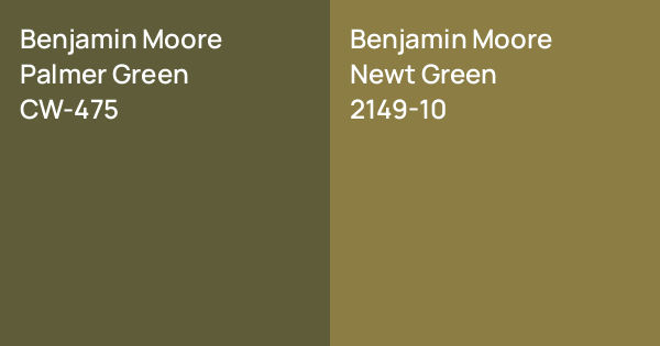 Benjamin Moore Palmer Green vs. Benjamin Moore Newt Green comparison
