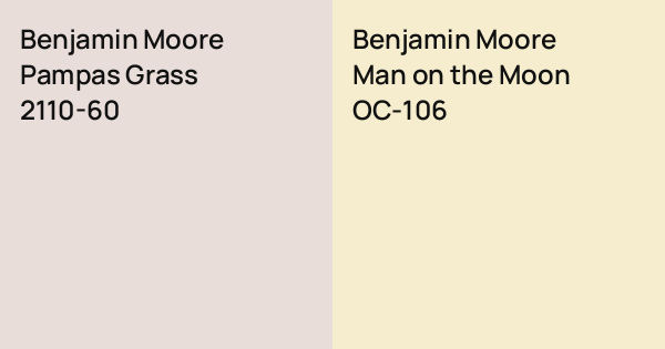 Benjamin Moore Pampas Grass vs. Benjamin Moore Man on the Moon comparison