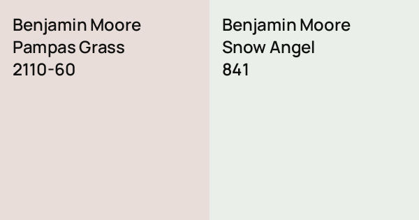 Benjamin Moore Pampas Grass vs. Benjamin Moore Snow Angel comparison