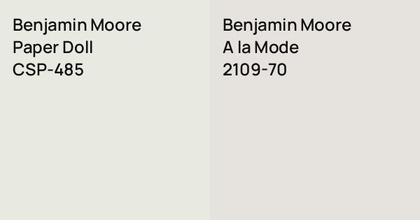 Benjamin Moore Paper Doll vs. Benjamin Moore A la Mode comparison