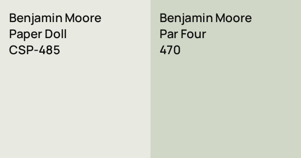 Benjamin Moore Paper Doll vs. Benjamin Moore Par Four comparison
