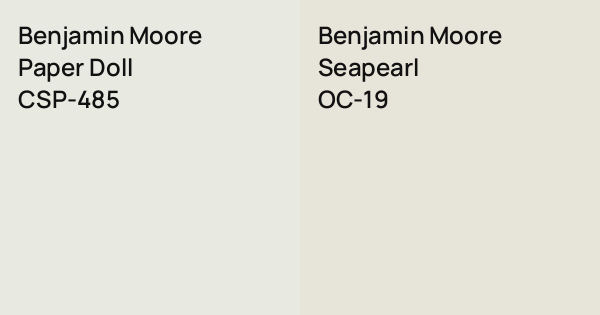 Benjamin Moore Paper Doll vs. Benjamin Moore Seapearl comparison