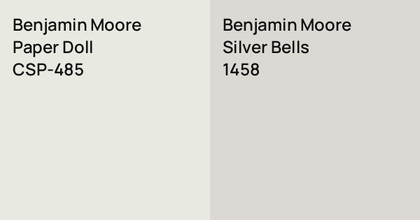 Benjamin Moore Paper Doll vs. Benjamin Moore Silver Bells comparison
