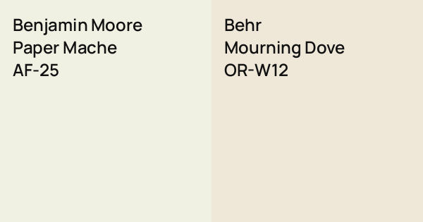 Benjamin Moore Paper Mache vs. Behr Mourning Dove comparison