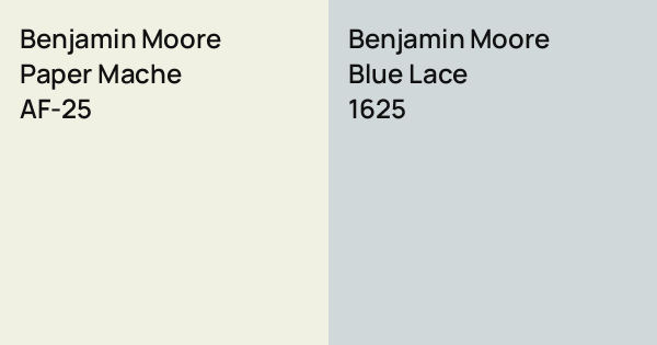 Benjamin Moore Paper Mache vs. Benjamin Moore Blue Lace comparison