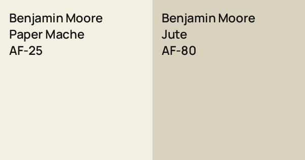 Benjamin Moore Paper Mache vs. Benjamin Moore Jute comparison
