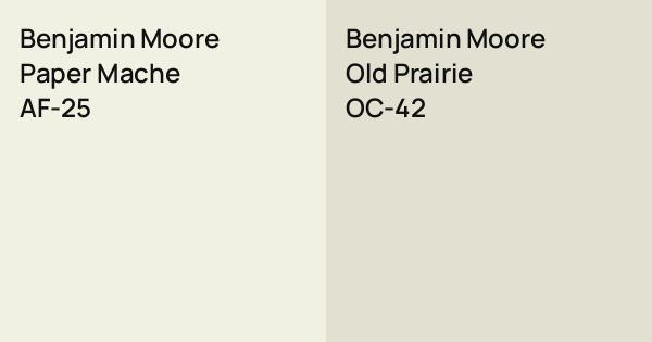Benjamin Moore Paper Mache vs. Benjamin Moore Old Prairie comparison