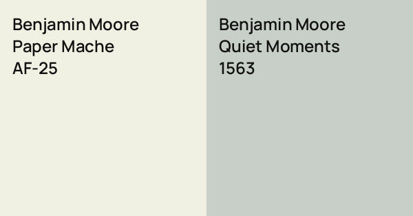 Benjamin Moore Paper Mache vs. Benjamin Moore Quiet Moments comparison
