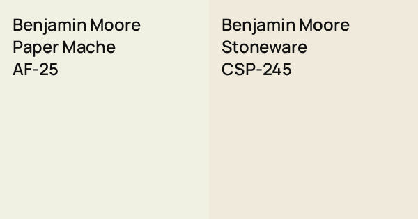 Benjamin Moore Paper Mache vs. Benjamin Moore Stoneware comparison