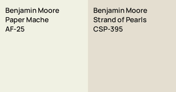 Benjamin Moore Paper Mache vs. Benjamin Moore Strand of Pearls comparison