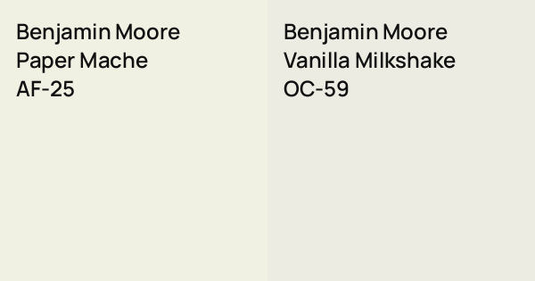 Benjamin Moore Paper Mache vs. Benjamin Moore Vanilla Milkshake comparison