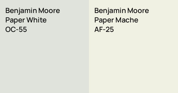Benjamin Moore Paper White vs. Benjamin Moore Paper Mache comparison