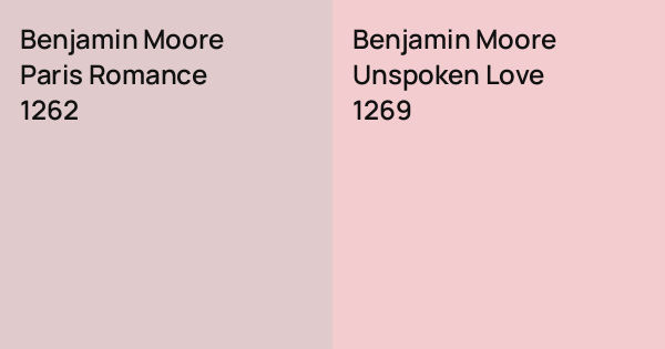 Benjamin Moore Paris Romance vs. Benjamin Moore Unspoken Love comparison