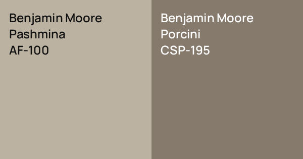 Benjamin Moore Pashmina vs. Benjamin Moore Porcini comparison