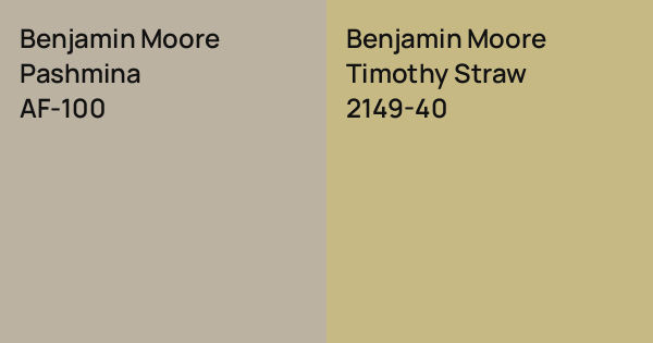 Benjamin Moore Pashmina vs. Benjamin Moore Timothy Straw comparison