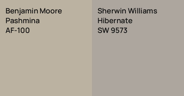 Benjamin Moore Pashmina vs. Sherwin Williams Hibernate comparison