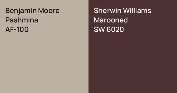 Benjamin Moore Pashmina vs. Sherwin Williams Marooned comparison