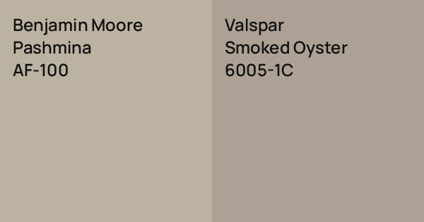Benjamin Moore Pashmina vs. Valspar Smoked Oyster comparison