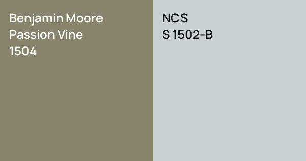 Benjamin Moore Passion Vine vs. NCS S 1502-B comparison