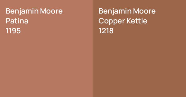 Benjamin Moore Patina vs. Benjamin Moore Copper Kettle comparison