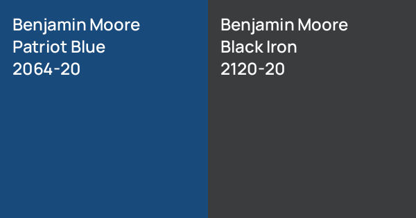 Benjamin Moore Patriot Blue vs. Benjamin Moore Black Iron comparison