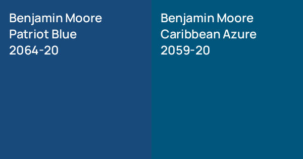 Benjamin Moore Patriot Blue vs. Benjamin Moore Caribbean Azure comparison