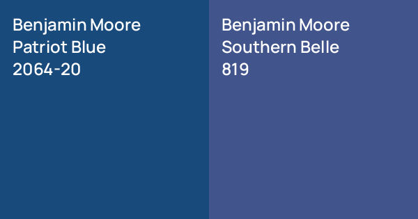 Benjamin Moore Patriot Blue vs. Benjamin Moore Southern Belle comparison